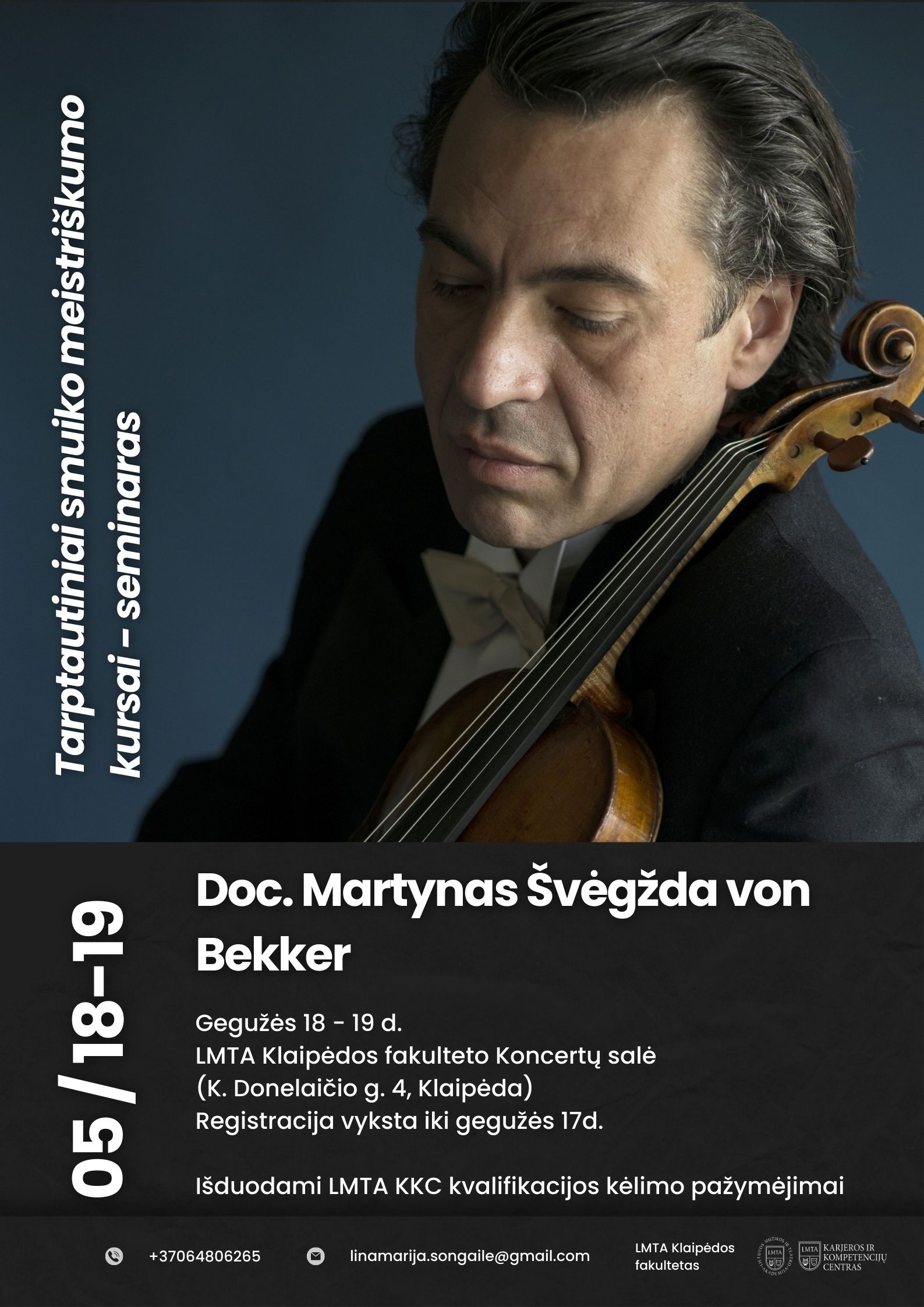 Tarptautiniai smuiko meistriškumo kursai-seminaras su doc. Martynu ...